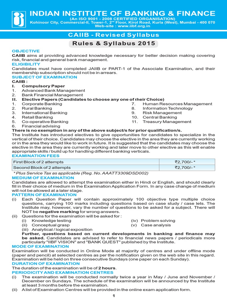 Caiib PDF | PDF | Banks | Reserve Bank Of India
