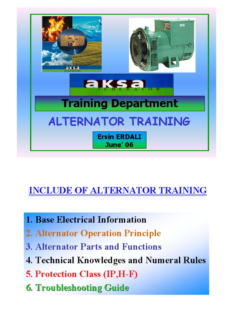 Alternator Training | PDF | Inductor | Power (Physics)