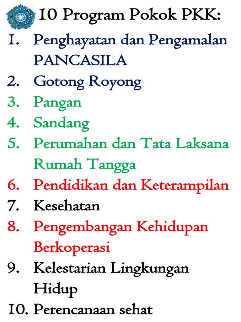 10 Program Pokok PKK Terbaru | PDF