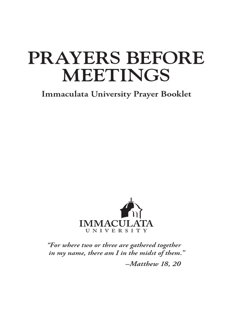 Prayers Before Meetings Booklet Pdf Pdf Lord S Prayer Prayer