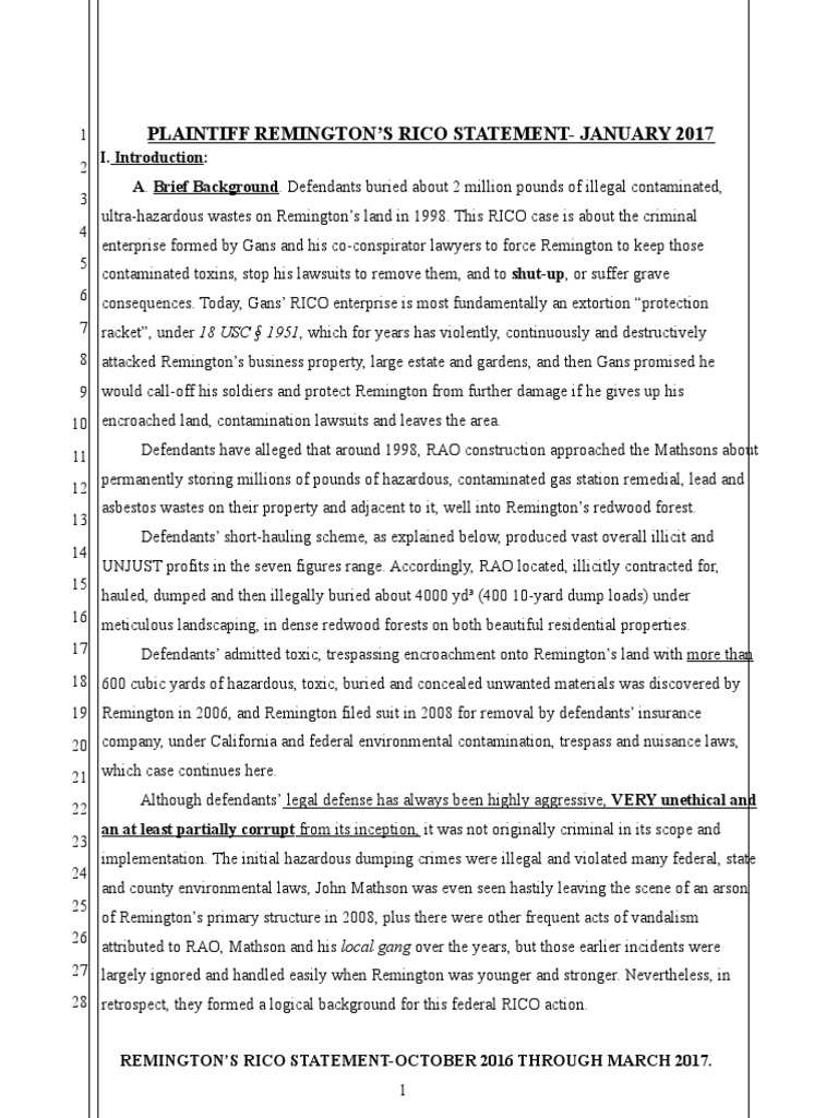 Rico-Final 738 Pages, 3-28-17, 11pm | PDF | Racketeer Influenced And ...