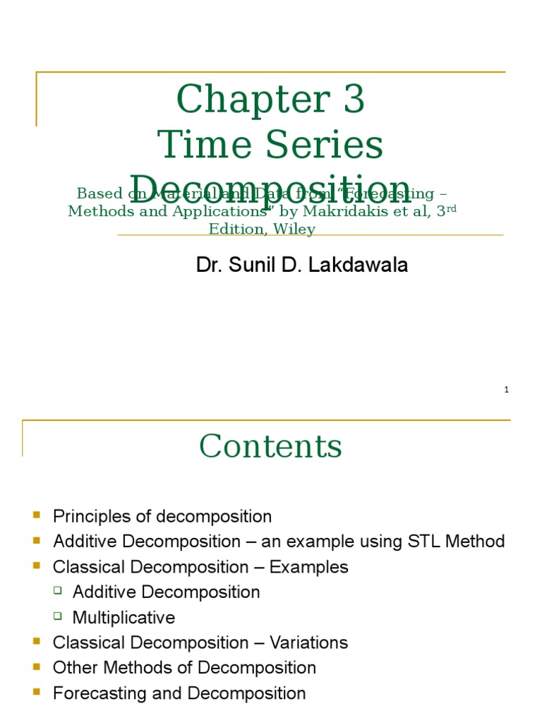 Chapter 3 Time Series Decomposition | PDF | Moving Average | Seasonality