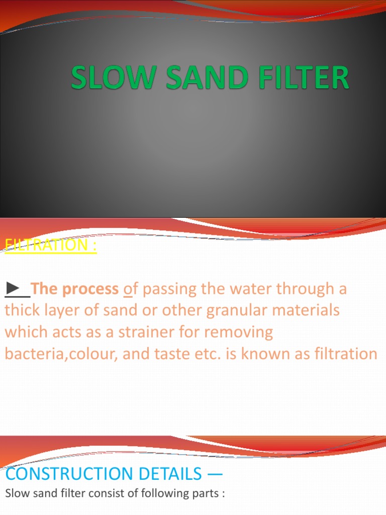 Slow Sand Filter Construction Details | PDF