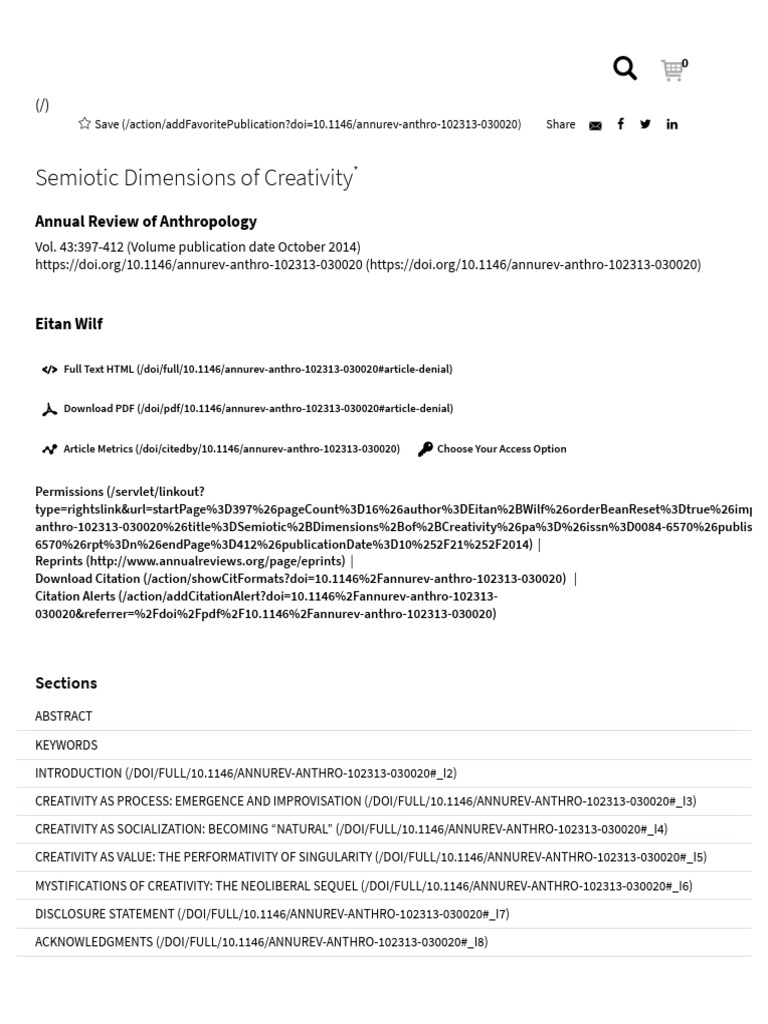 Semiotic Dimensions of Creativity | PDF | Anthropology | User (Computing)