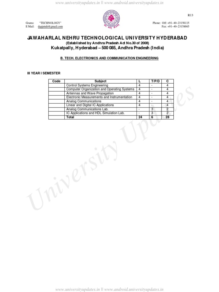 3-1 ECE R13 Syllabus PDF | PDF | Telecommunications Engineering | Electrical Engineering