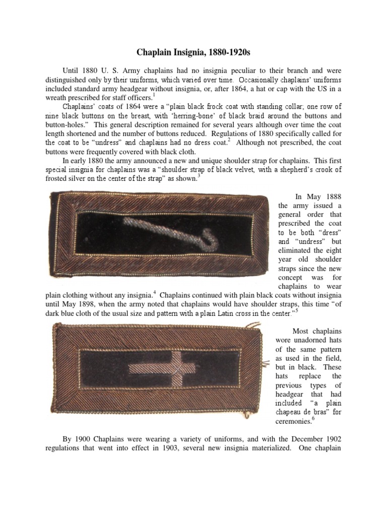 Chaplain Insignia, 1880-1920s | PDF | Artillery | Company (Military Unit)