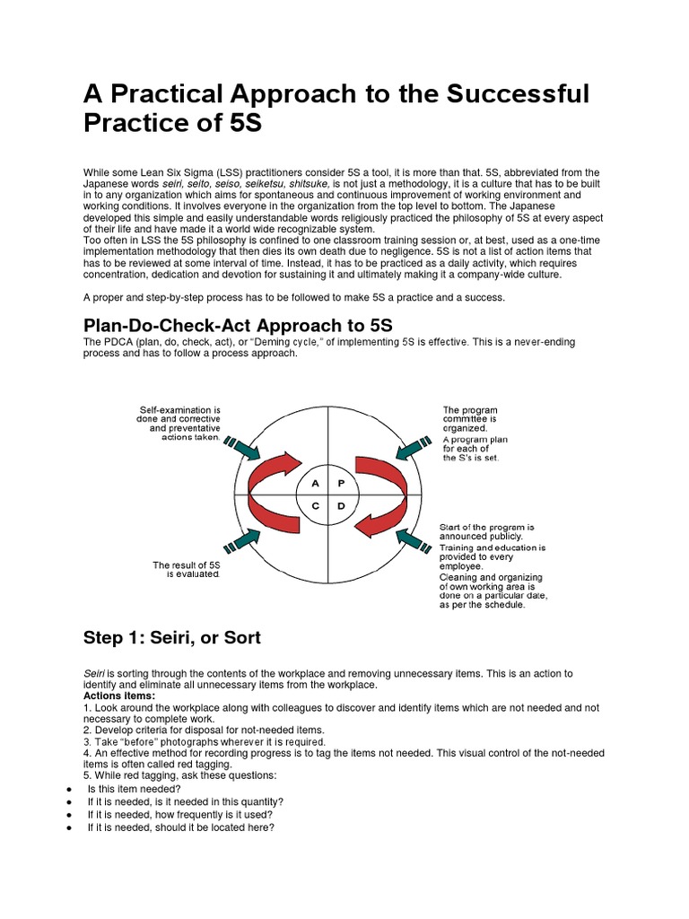 Practical Approach To Practice 5S | PDF | Industries | Business