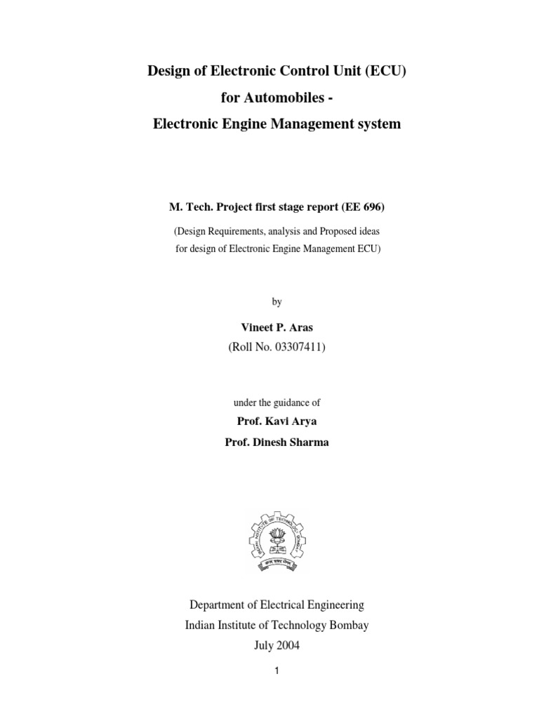 Design of ECU PDF | PDF