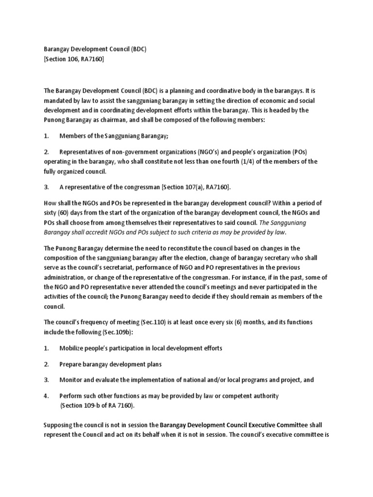 2018 BDC Orientation Seminar Executive Summary | PDF | Non Governmental ...