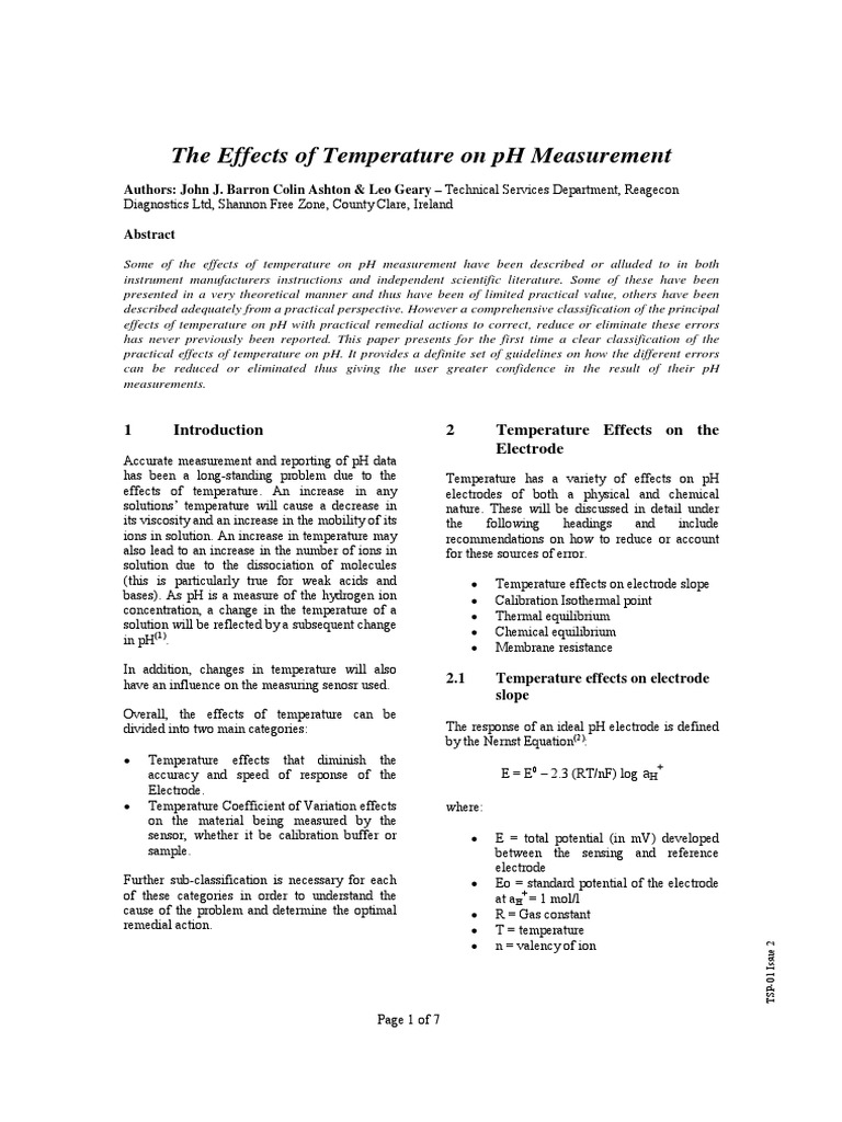 Effects of Temperature On PH v4 - TSP-01-2 PDF | PDF