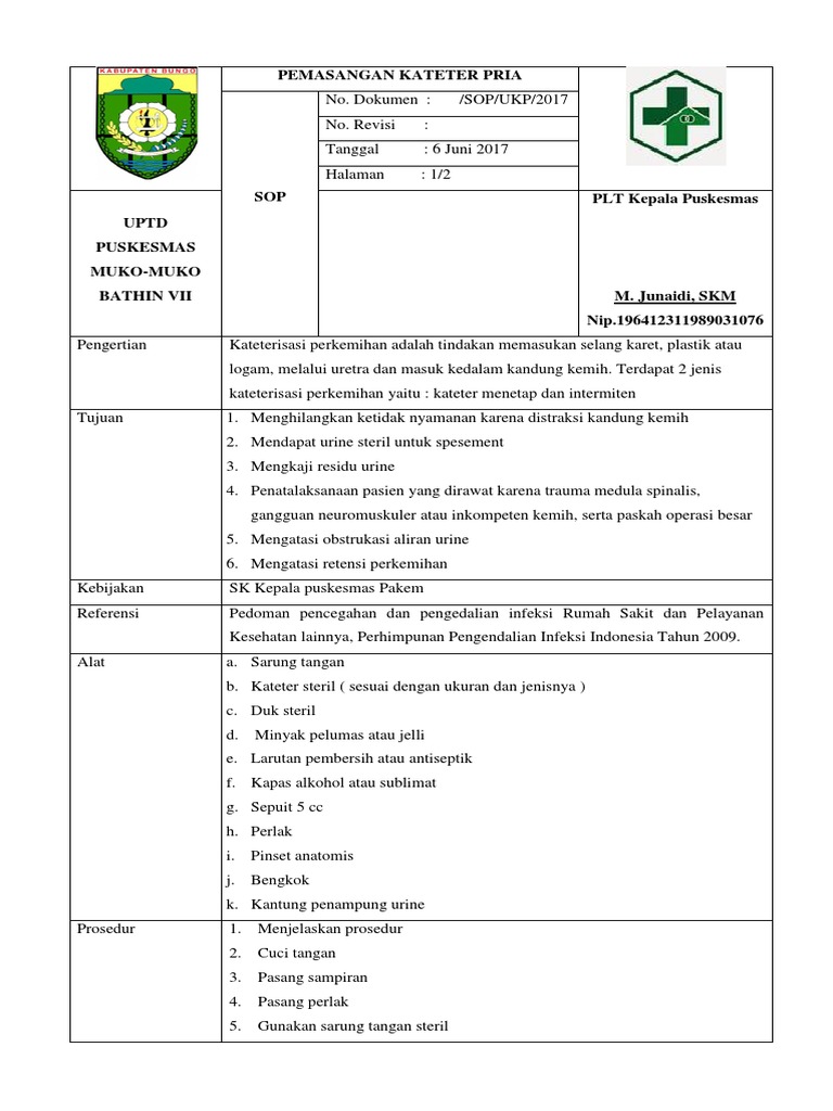 Sop Pemasangan Kateter Pria | PDF