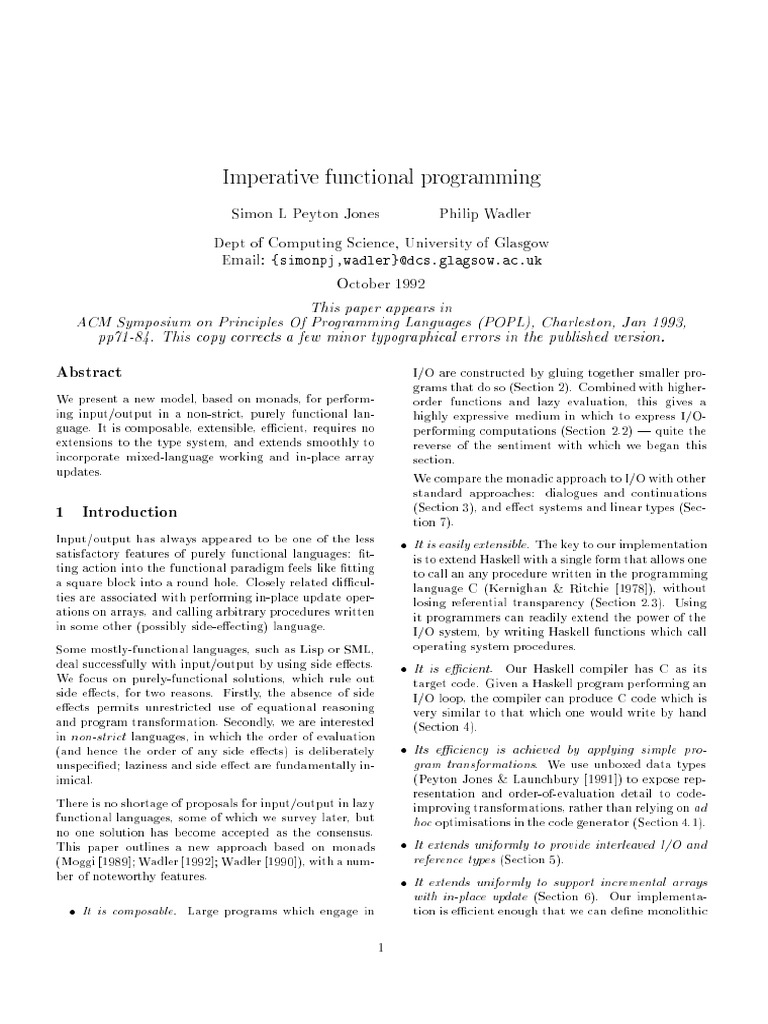 Imperative Functional Programming Philip Wadler | PDF | Functional ... Imperative Functional Programming Philip Wadler | PDF | Functional ...