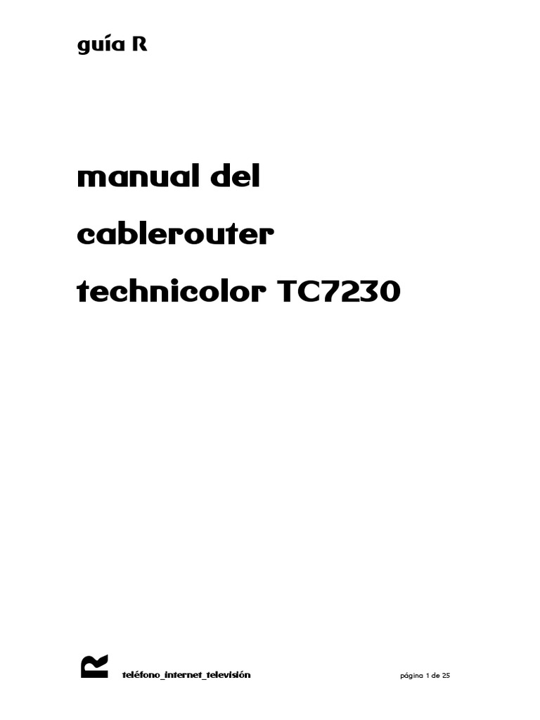 Manual Technicolor TC7230 Es PDF | PDF | Dirección IP | Enrutador ...