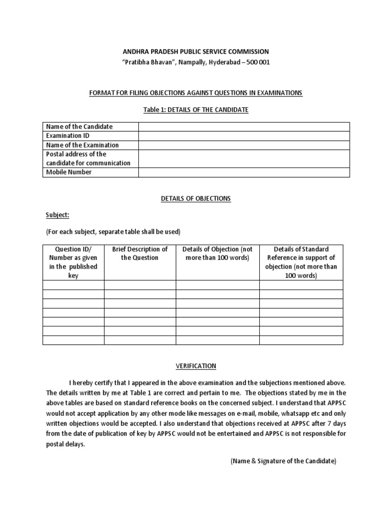 Objection Format | PDF