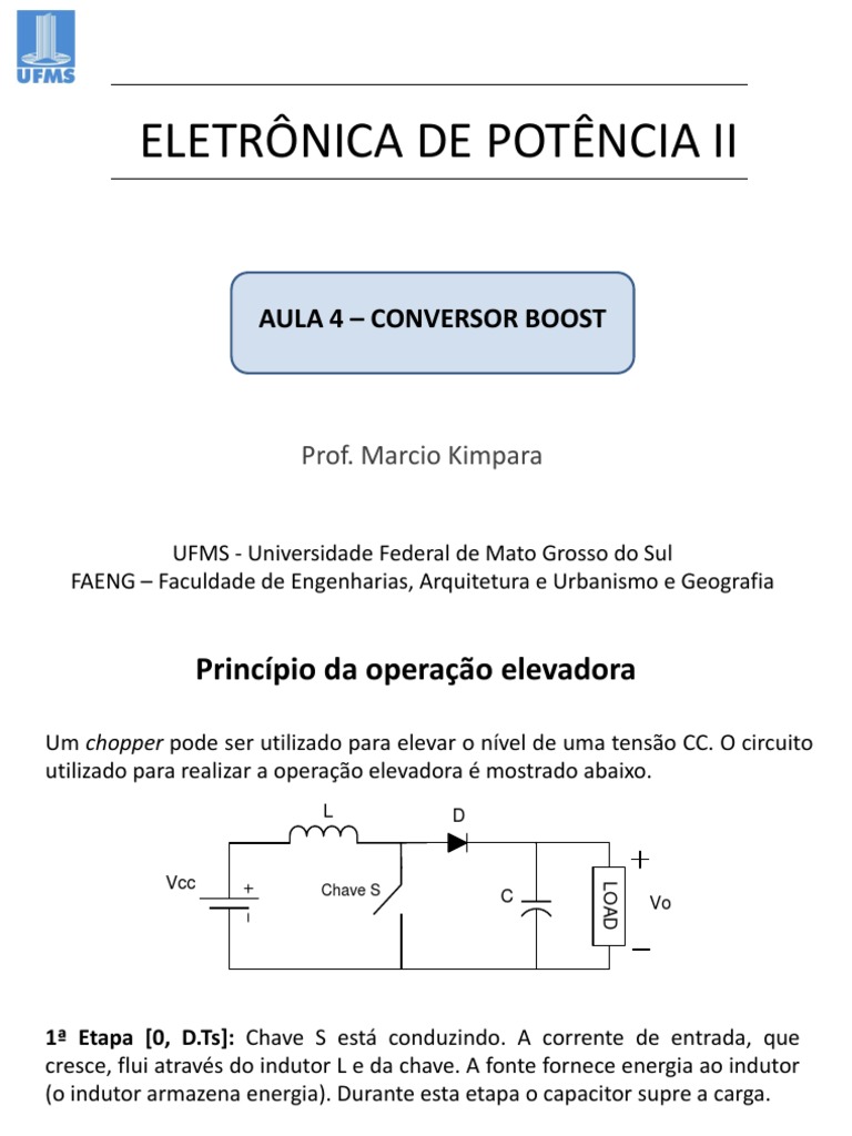 Aula 4 - Conversor Boost | PDF | Rede elétrica | Eletricidade
