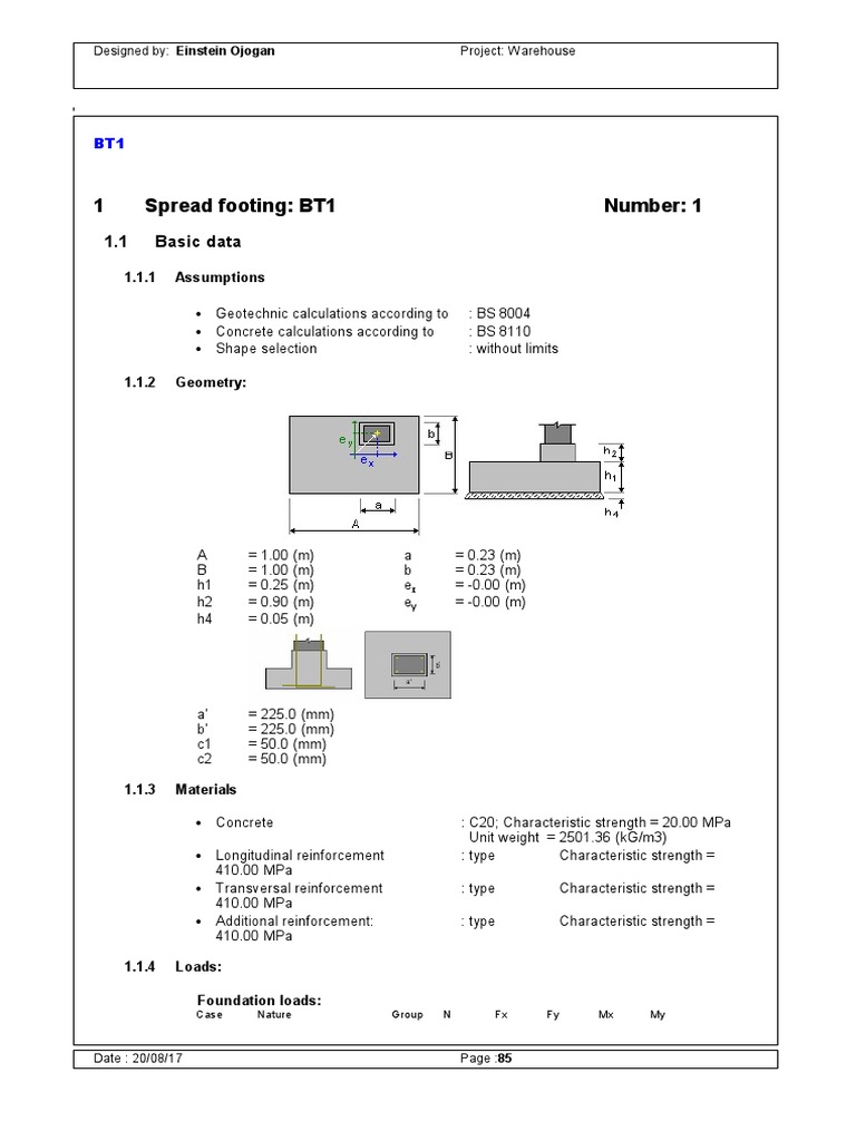 Design of Foundation Bases Robot Structural Analysis | PDF ...