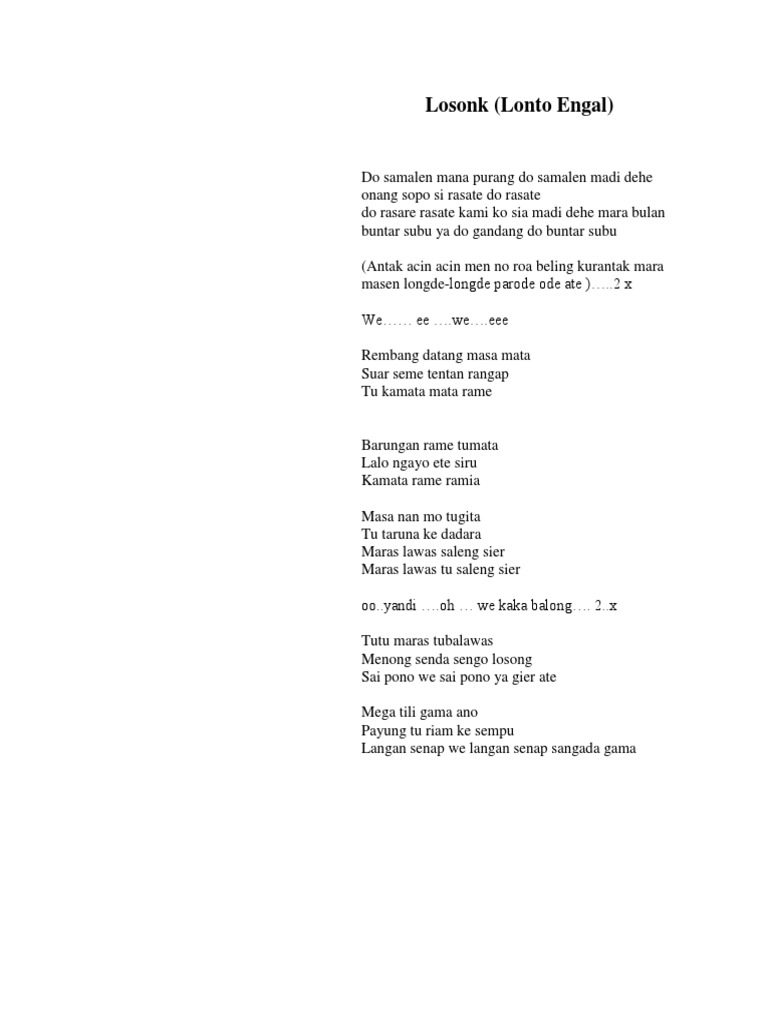 Losonk (Lonto Engal) | PDF