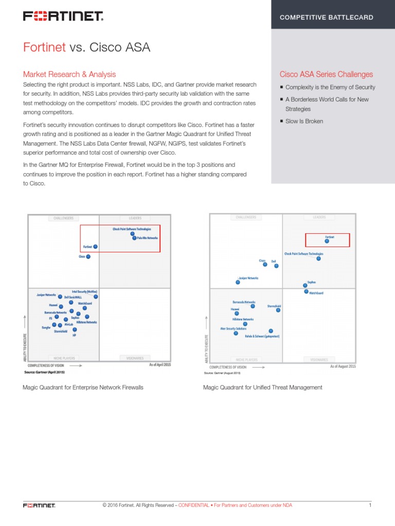 Fortinet Vs Cisco ASA v3 | PDF | Cisco Systems | Cloud Computing
