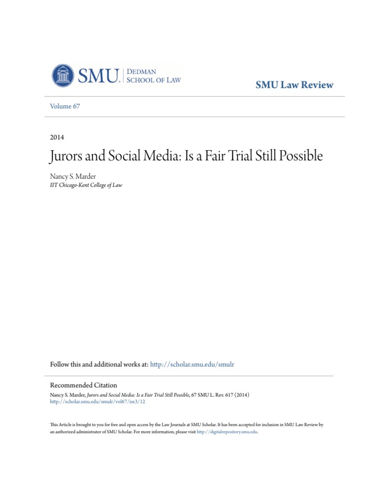 Jurors and Social Media - Is A Fair Trial Still Possible | PDF | Jury ...