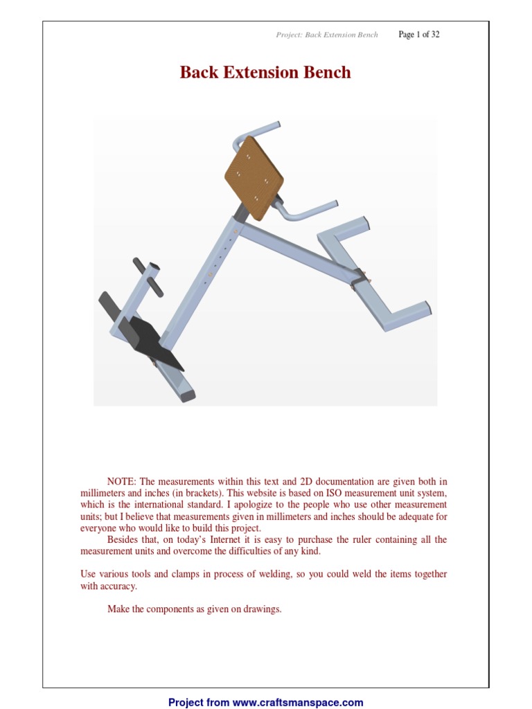 DIY Back Extension Bench Guide | PDF