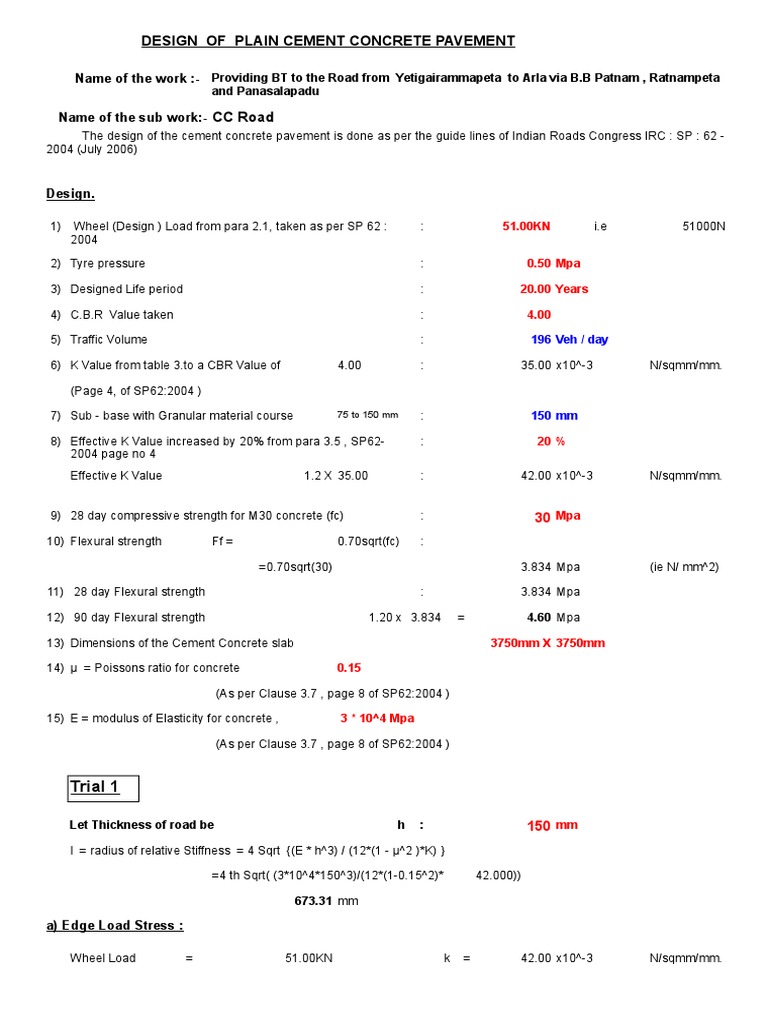 Pavement Revised Design Pdf Road Surface Strength Of Materials
