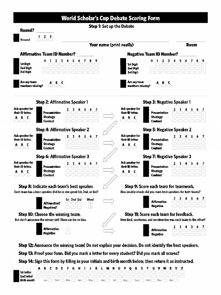 Debate Scoresheet | PDF