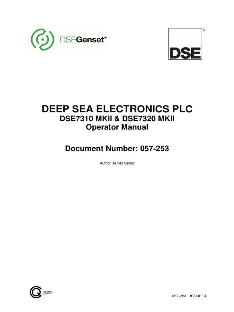 Dse7310 Mkii Dse7320 Mkii Operators Manual | PDF | Ct Scan | Power Supply