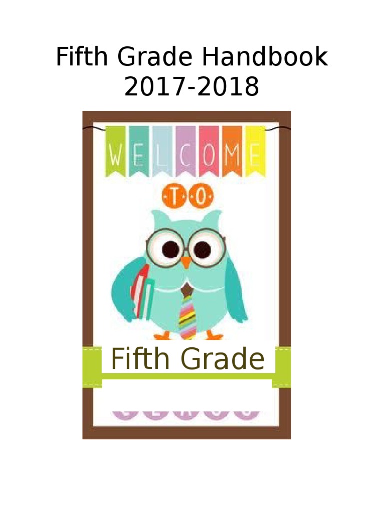 Fifth Grade Handbook 2017-8 | PDF | Homework | Schools