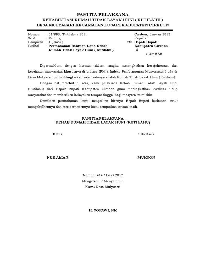 Bantuan Rehab Rutilahu Mulyasari | PDF
