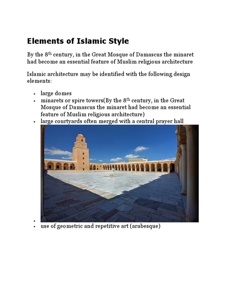 Elements of Islamic | PDF | Mosque | Vault (Architecture)