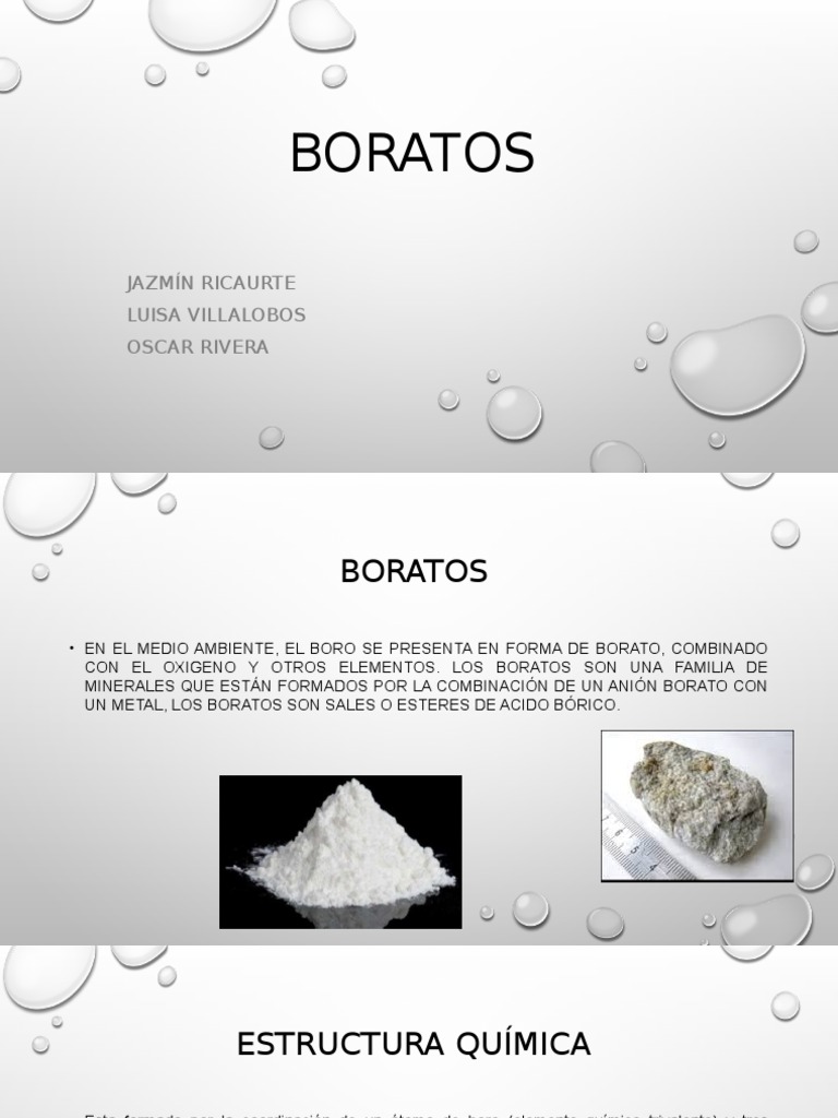 Boratos | PDF | Boro | Átomos