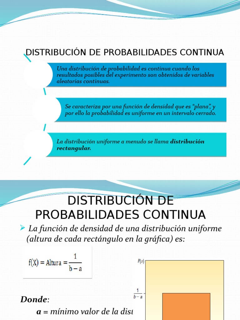 Dist de Probabilidad Continua | PDF | Distribución de probabilidad | Media