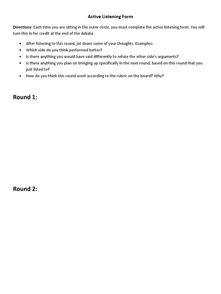 Active Listening Form | PDF