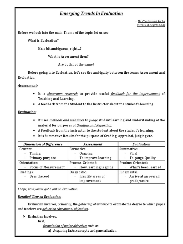 Trends in Educational Evaluation Systems | PDF | Educational Assessment ...
