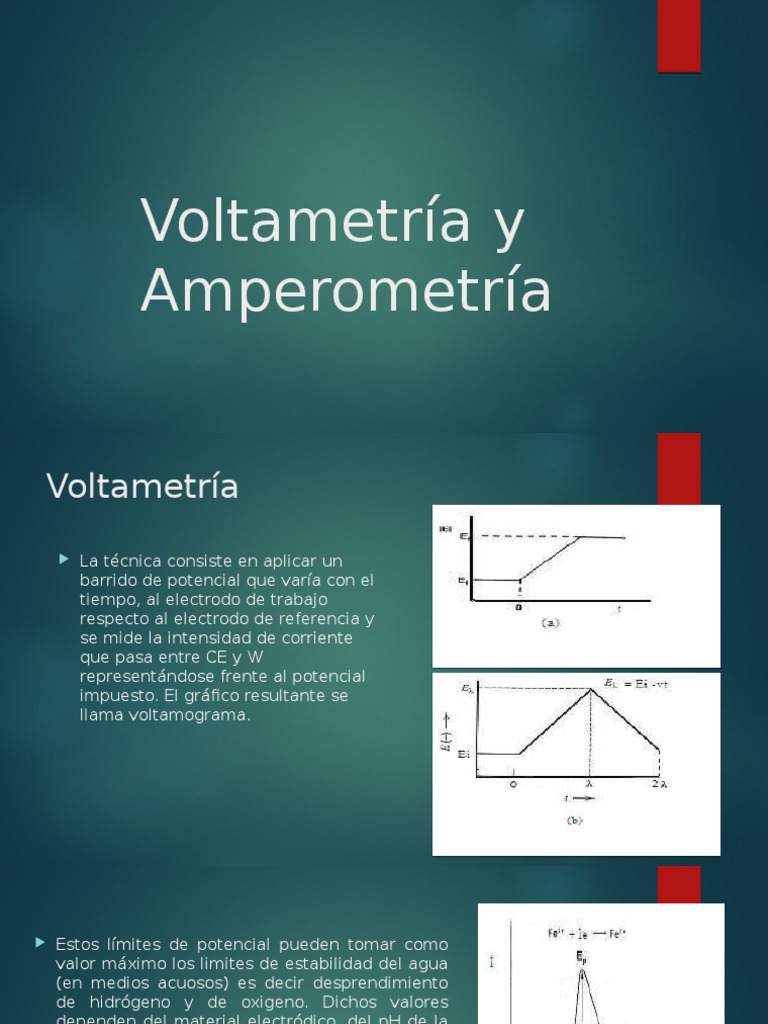 Presentacion Amperometría Voltametría | PDF | Electrodo | Química Física