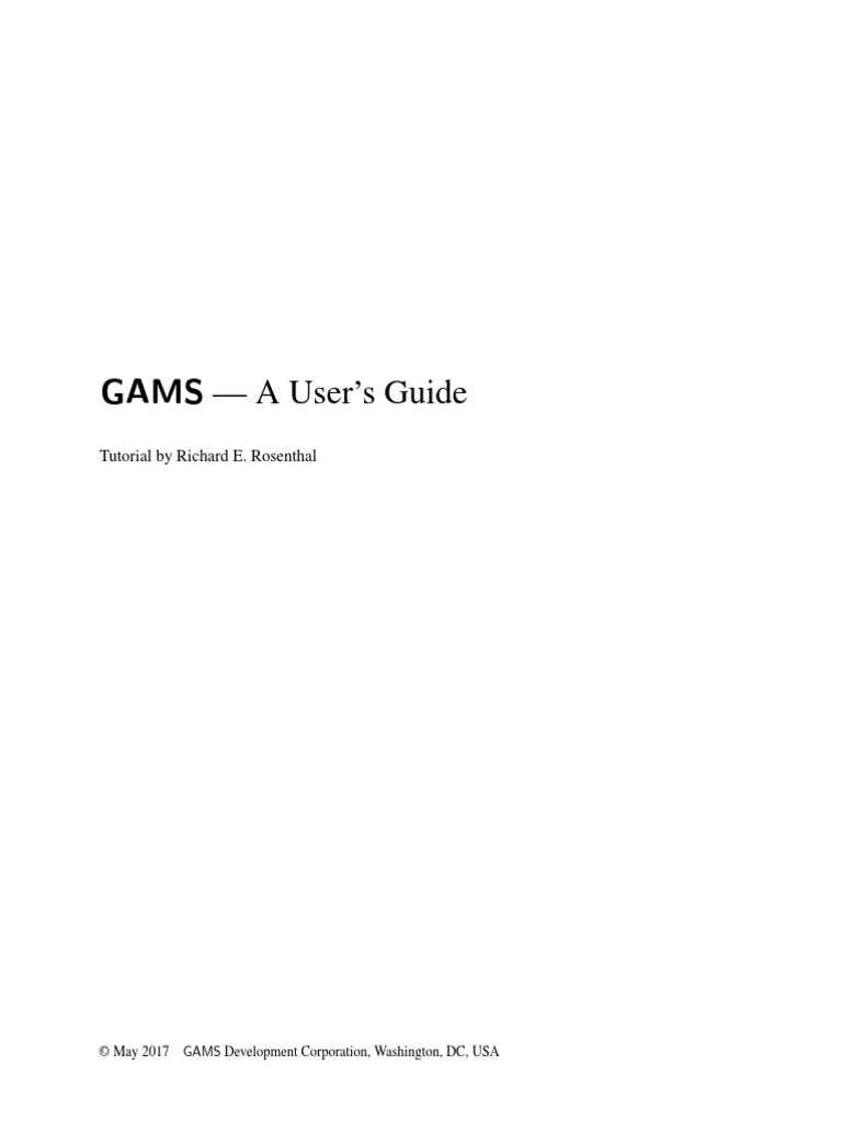 Gams Users Guide | PDF | Control Flow | Variable (Computer Science)