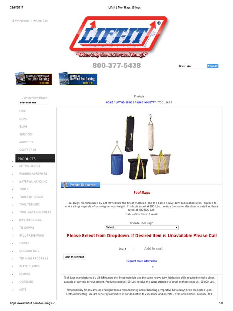 Lift-It - Tool Bags - Slings | PDF | Nature