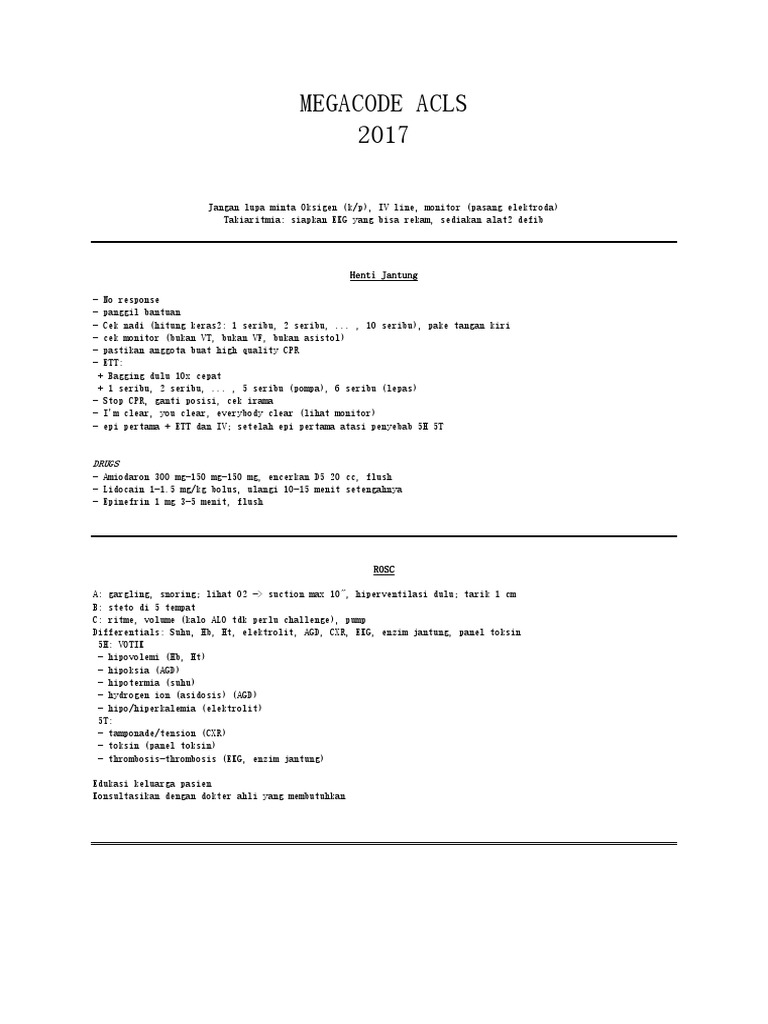 Acls Megacode | PDF