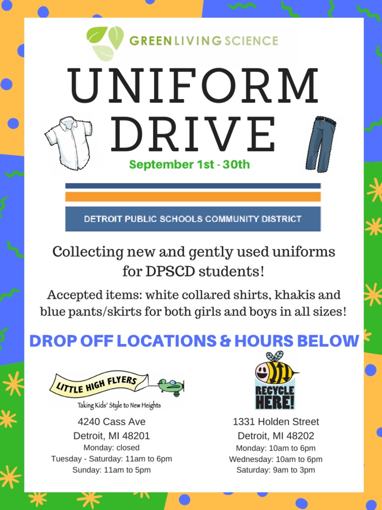 Uniform Drive Detroit Students | PDF | Human Appearance | Clothing