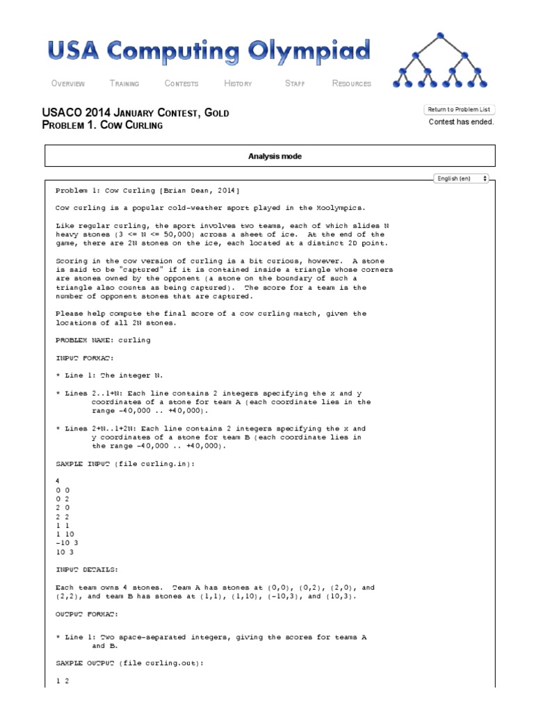 USACO Cow Curling Convex Hull | PDF | Applied Mathematics | Computer ... USACO Cow Curling Convex Hull | PDF | Applied Mathematics | Computer ...