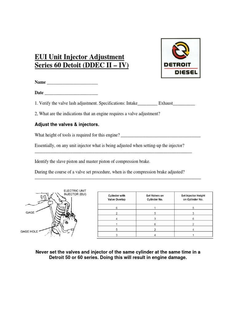 EUI Unit Injector Adjustment | PDF