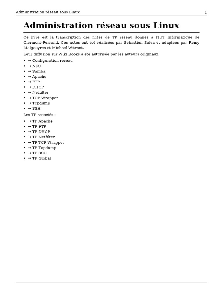 Administration Reseau Linux PDF | PDF | Apache HTTP Server | Internet