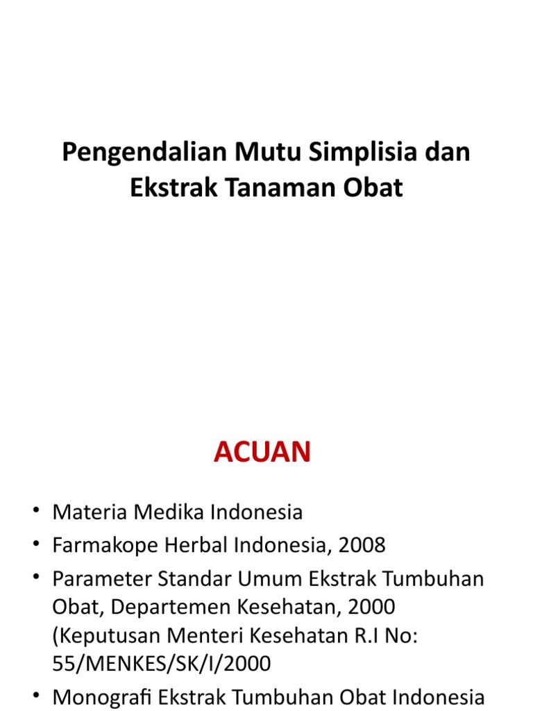 Pengendalian-Mutu-Simplisia-dan-ekstrak | PDF