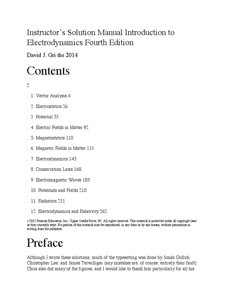 Solutions Manual Electrostatics | PDF