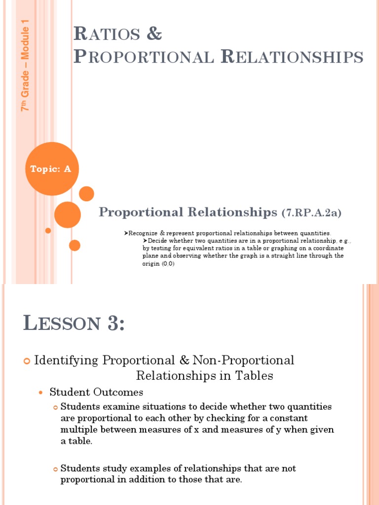 Proportional Relationships in 7th Grade | PDF | Ratio | Teaching ...