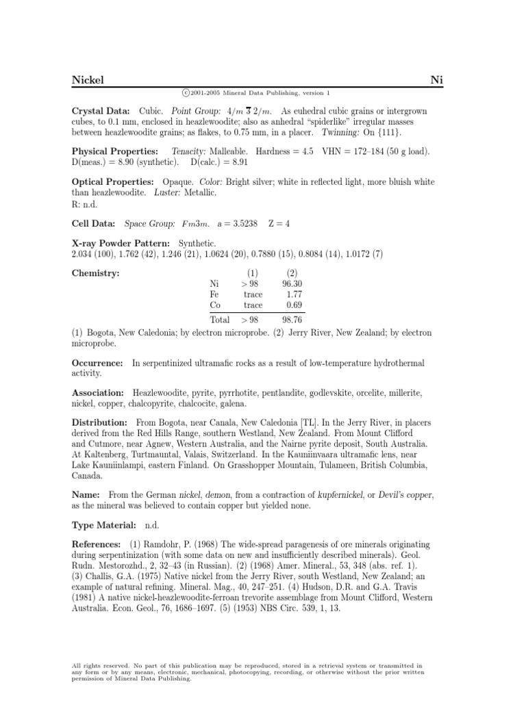 Nickel PDF | PDF | Nickel | Chemical Elements