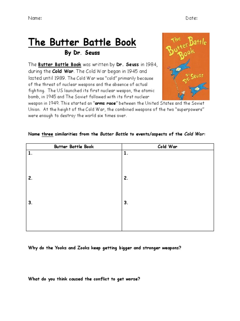 The Butter Battle Book and Cold War Themes | PDF | Military Science ...