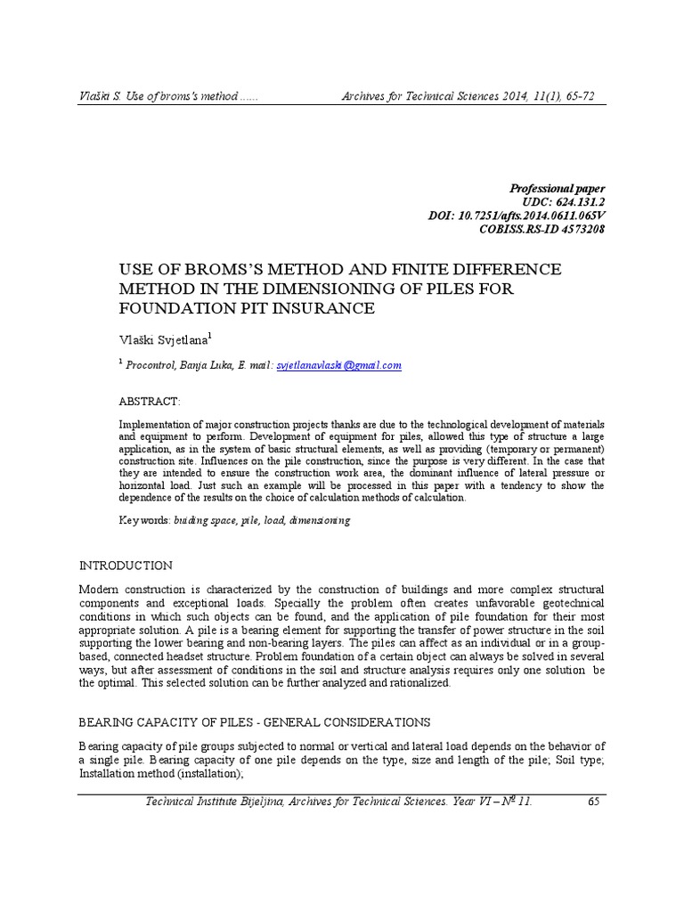 9 Vlaski S Use of Broms Method PDF | PDF
