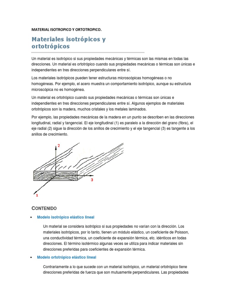 Material Isotropico y Ortotropico | PDF