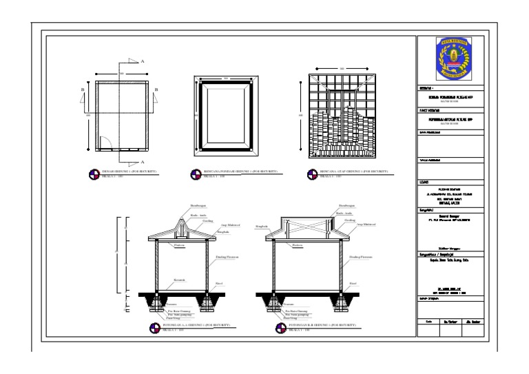 Denah & Potongan Pos Security | PDF